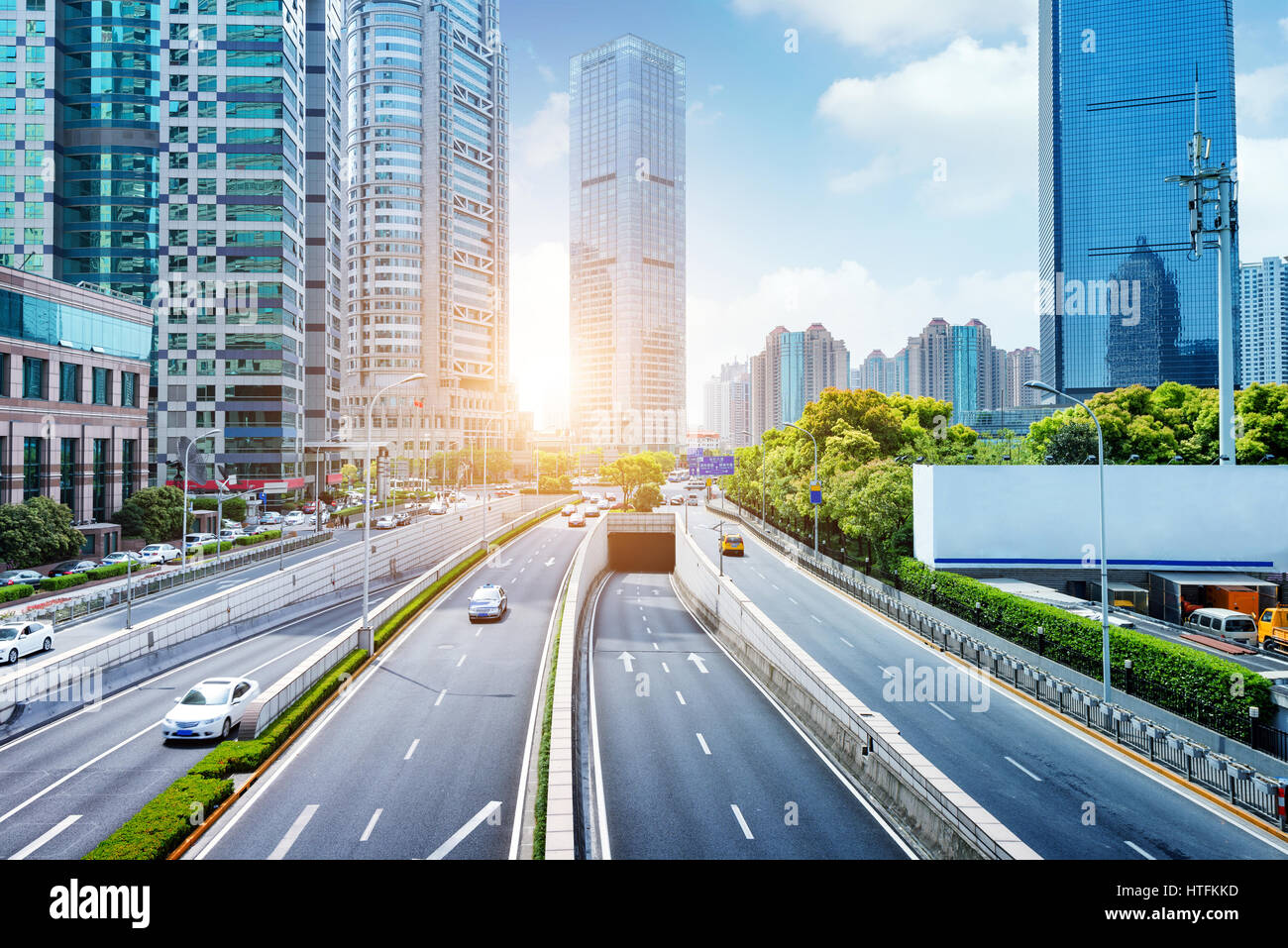 Shanghai urban landscape, the streets of Shanghai landmarks Stock Photo ...
