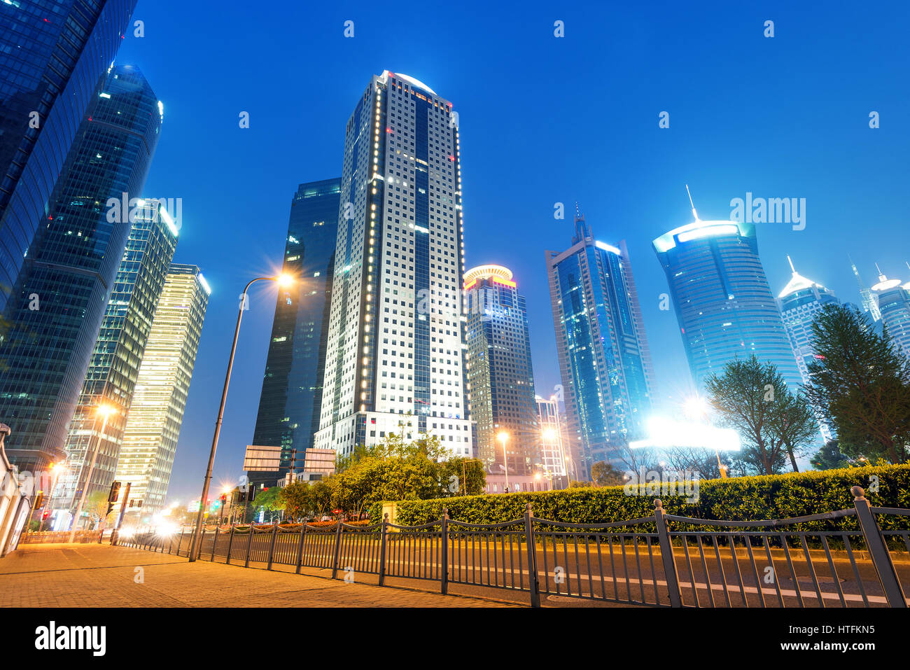 Shanghai Pudong New Area, skyscrapers metropolis, in April 2015 Stock ...