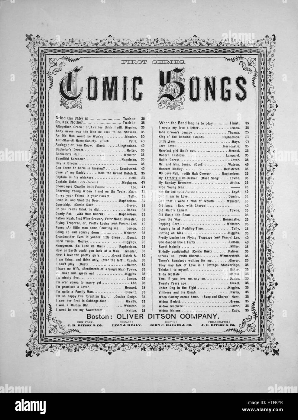 Sheet music cover image of the song 'Comic Songs First Series My Father ...