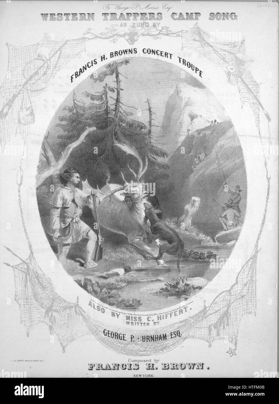 Sheet music cover image of the song 'Western Trappers Camp Song', with ...