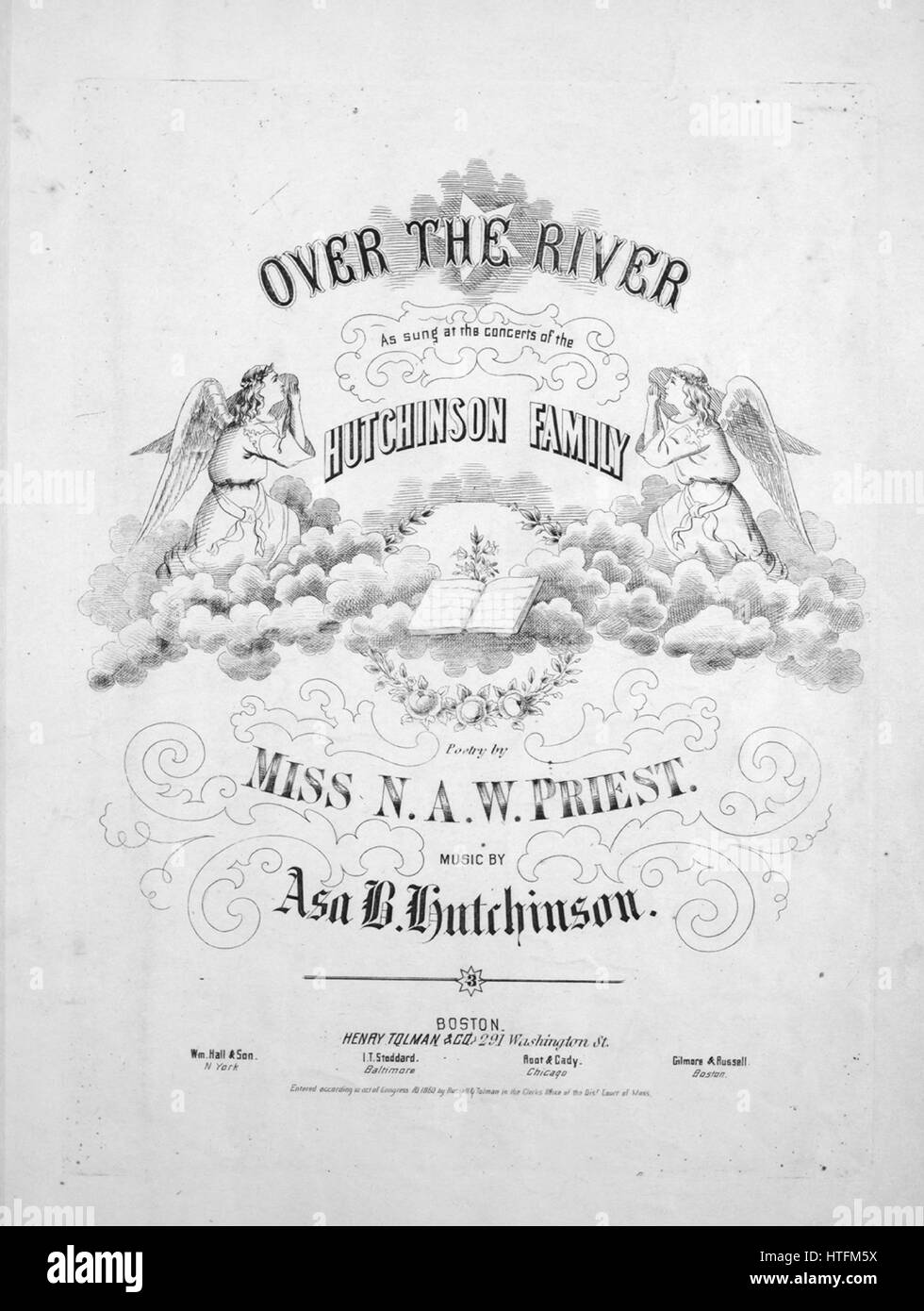 Sheet music cover image of the song 'Over the River', with original ...