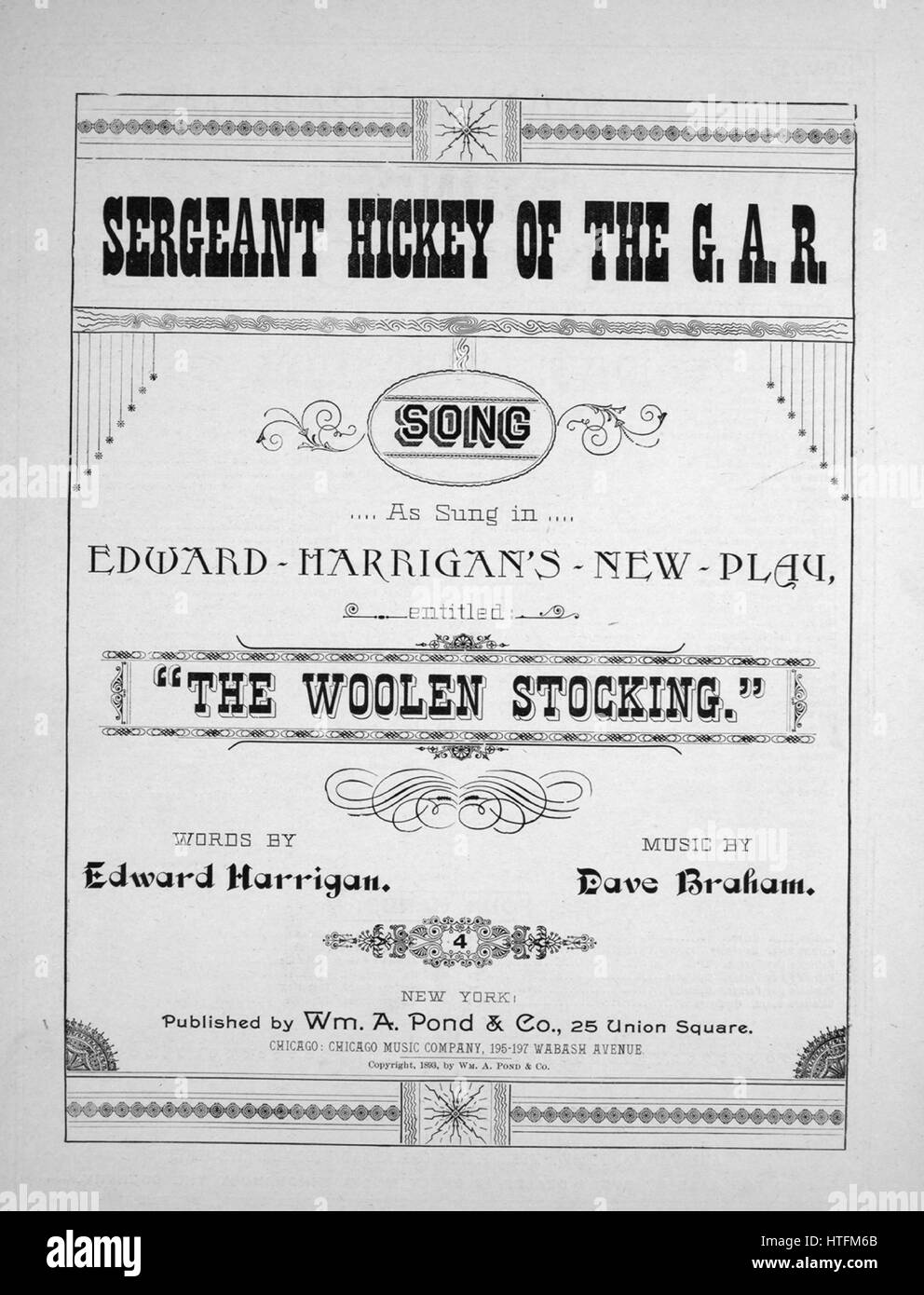 Sheet music cover image of the song 'Sergeant Hickey of the GAR Song ...