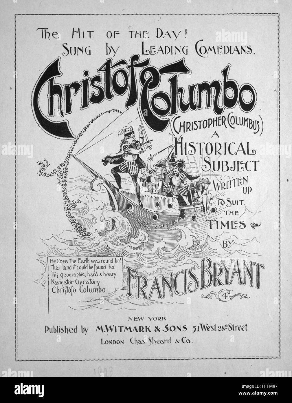 Sheet music cover image of the song 'The Hit of the Day! Christo ...