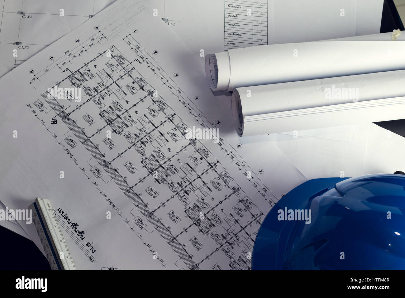 Engineering diagram blueprint paper drafting project sketch ...