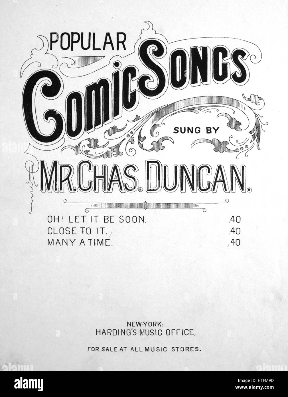 Sheet music cover image of the song 'Popular Comic Songs', with ...