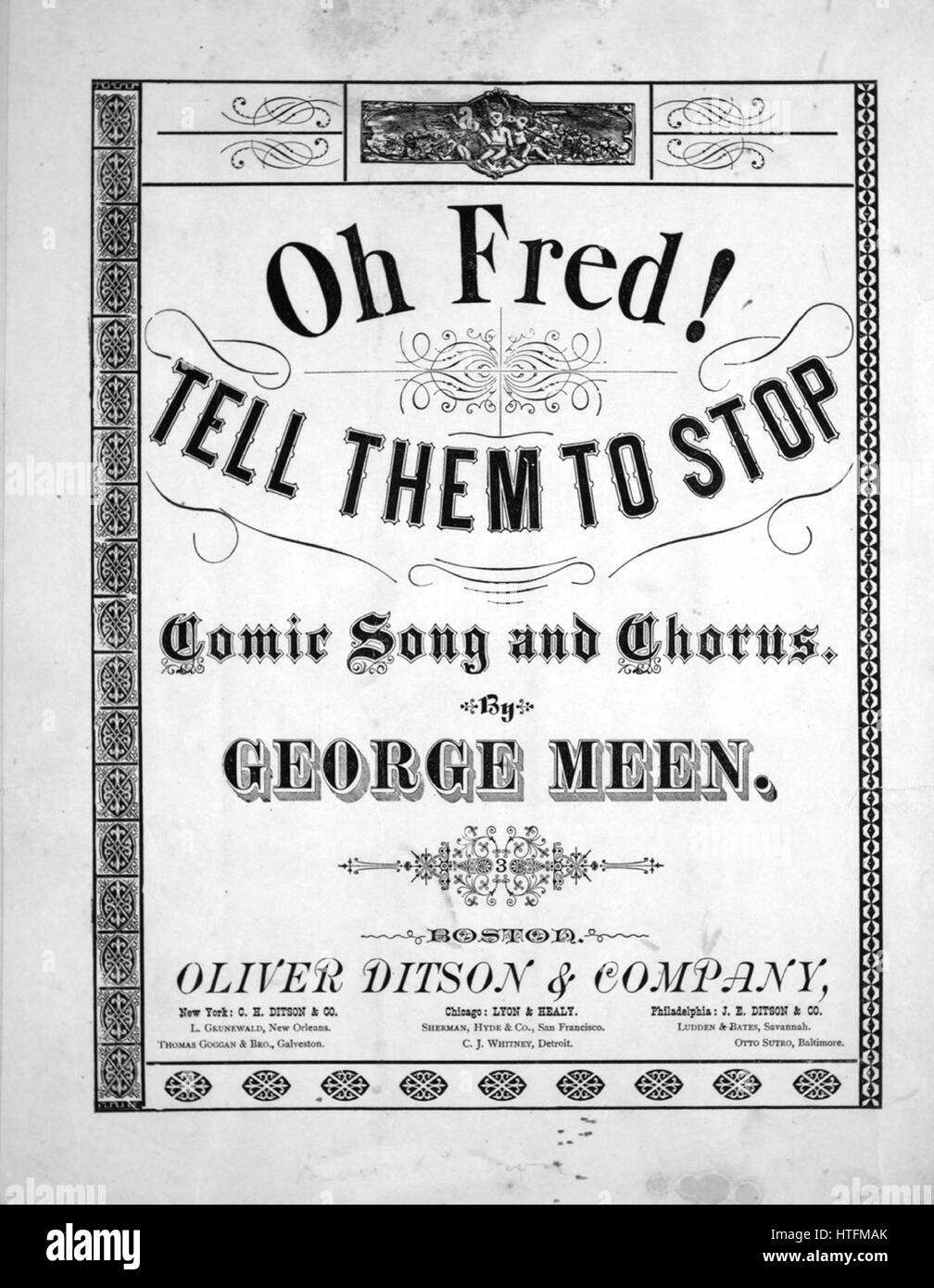 Sheet music cover image of the song 'Oh Fred! Tell Them To Stop Comic ...