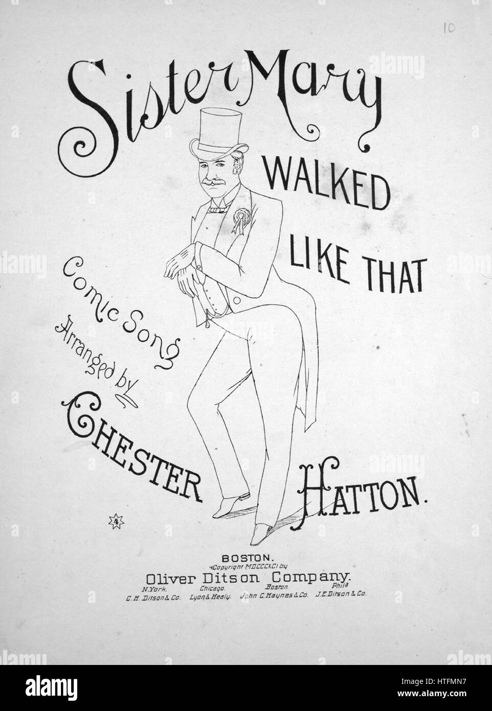 Sheet music cover image of the song 'Sister Mary Walked Like That Comic ...