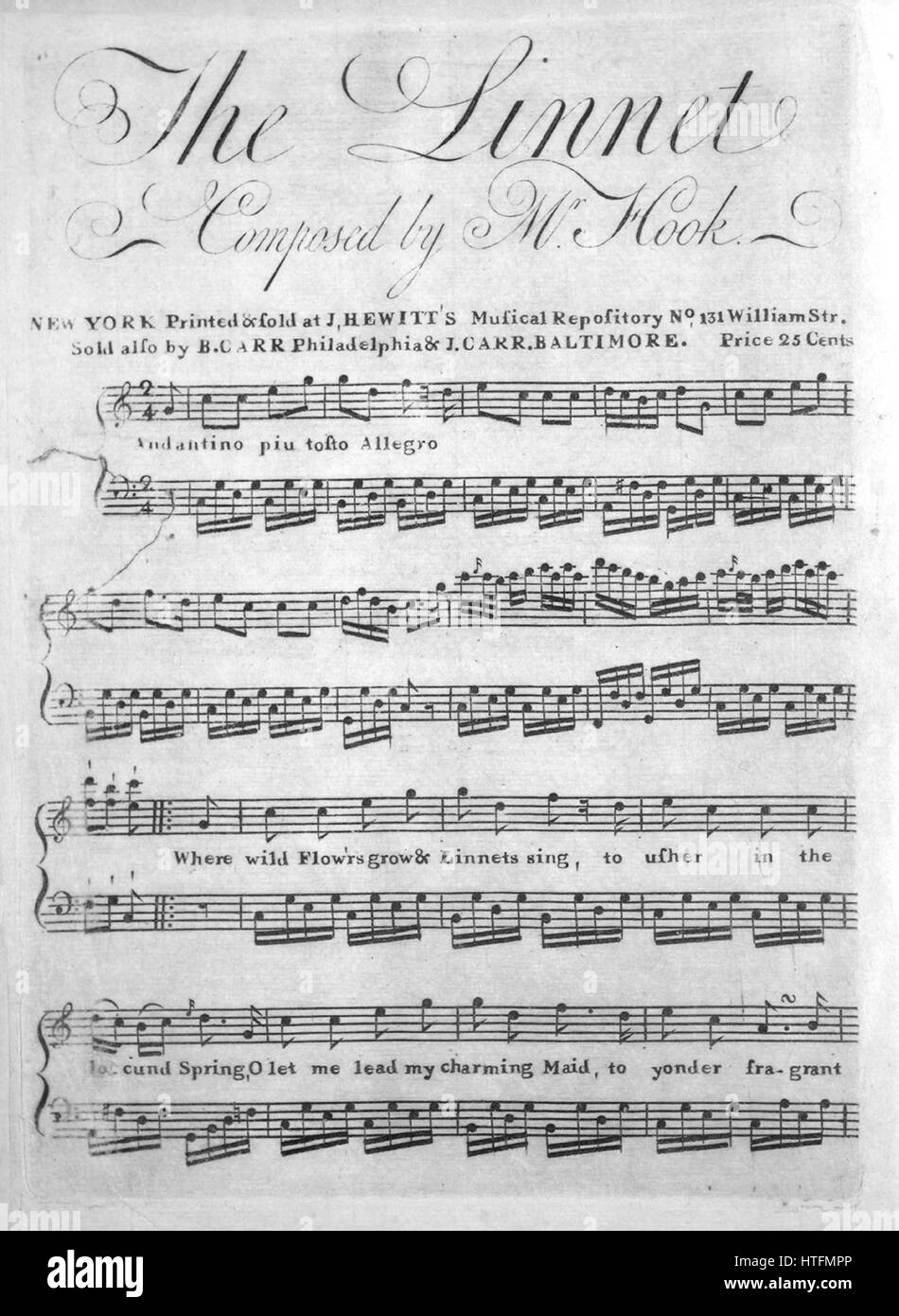 Sheet music cover image of the song 'The Linnet [Sonneck-Upton ...