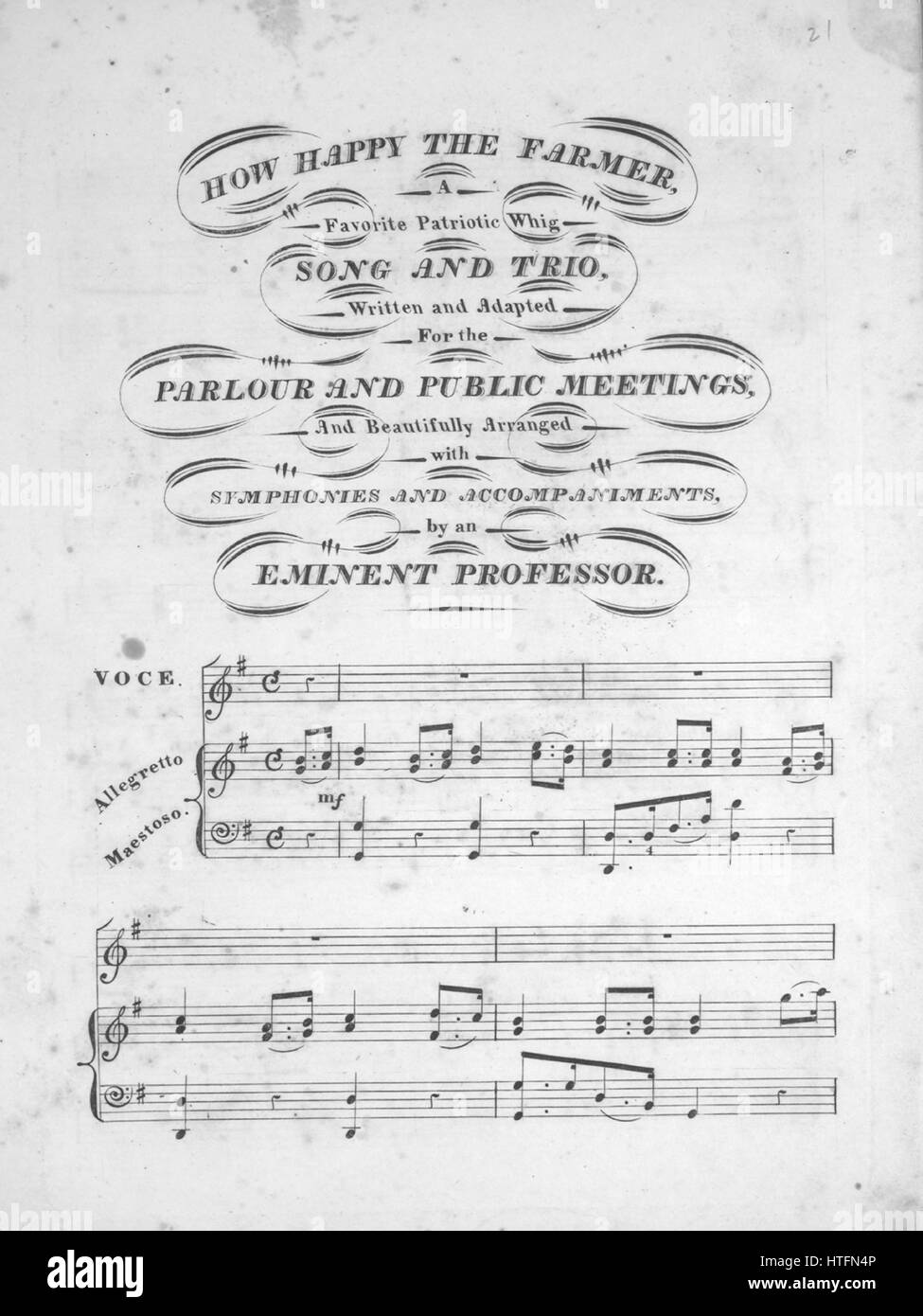 Sheet music cover image of the song 'How Happy The Farmer, A Favorite ...