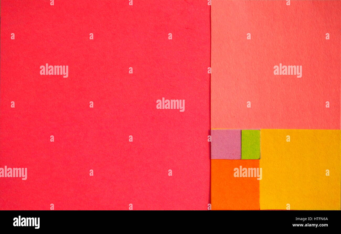 Golden section made of the color papers Stock Photo - Alamy