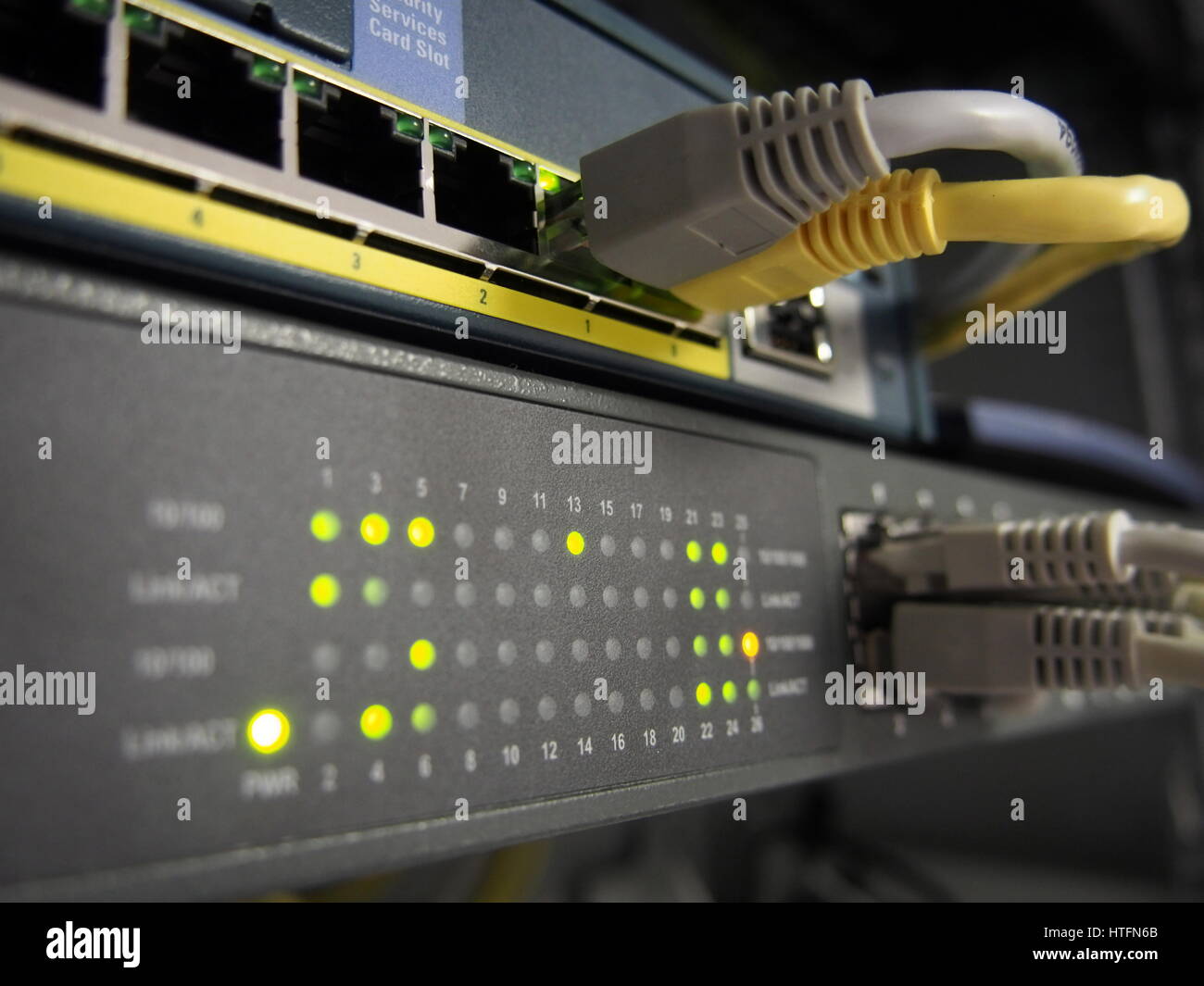 Close up of server network components and wires Stock Photo - Alamy