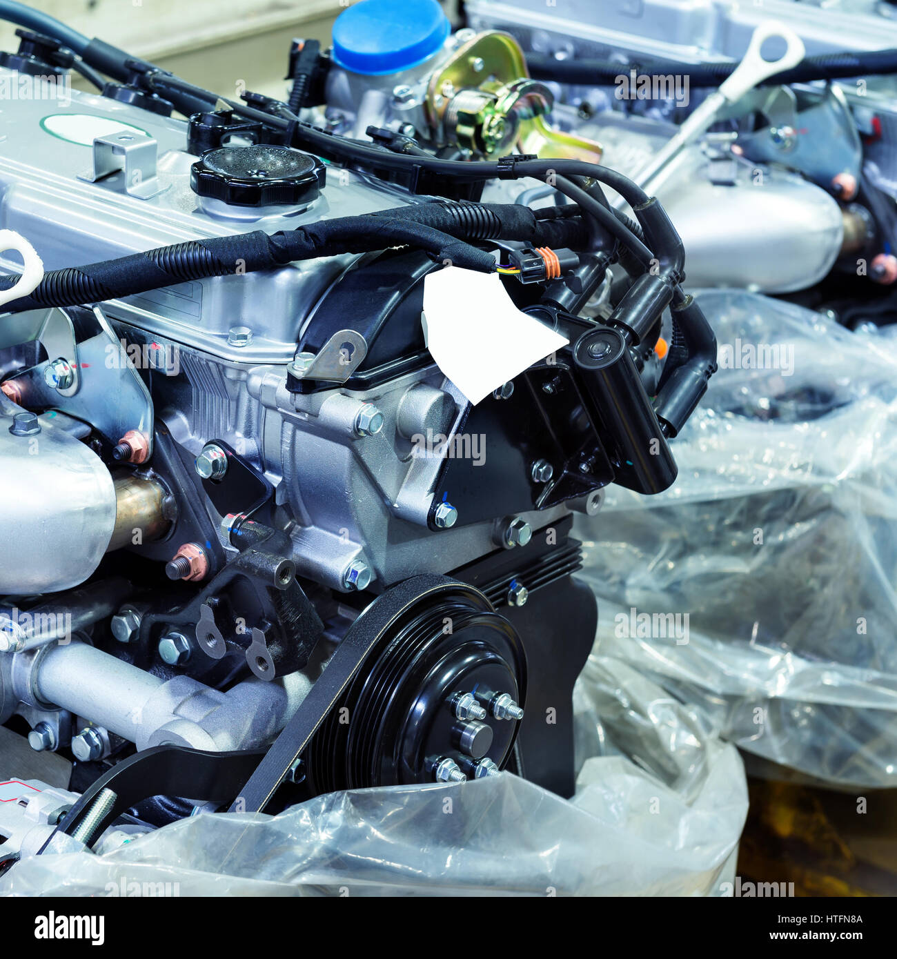 New car engine, finished inside the factory Stock Photo - Alamy