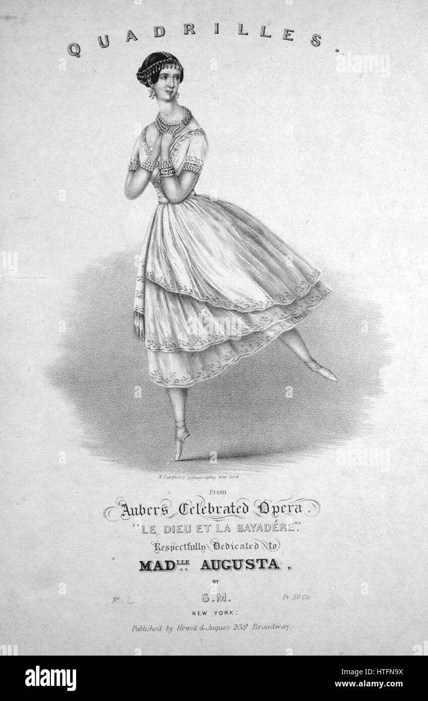 Sheet music cover image of the song 'Quadrilles From Auber's Celebrated ...