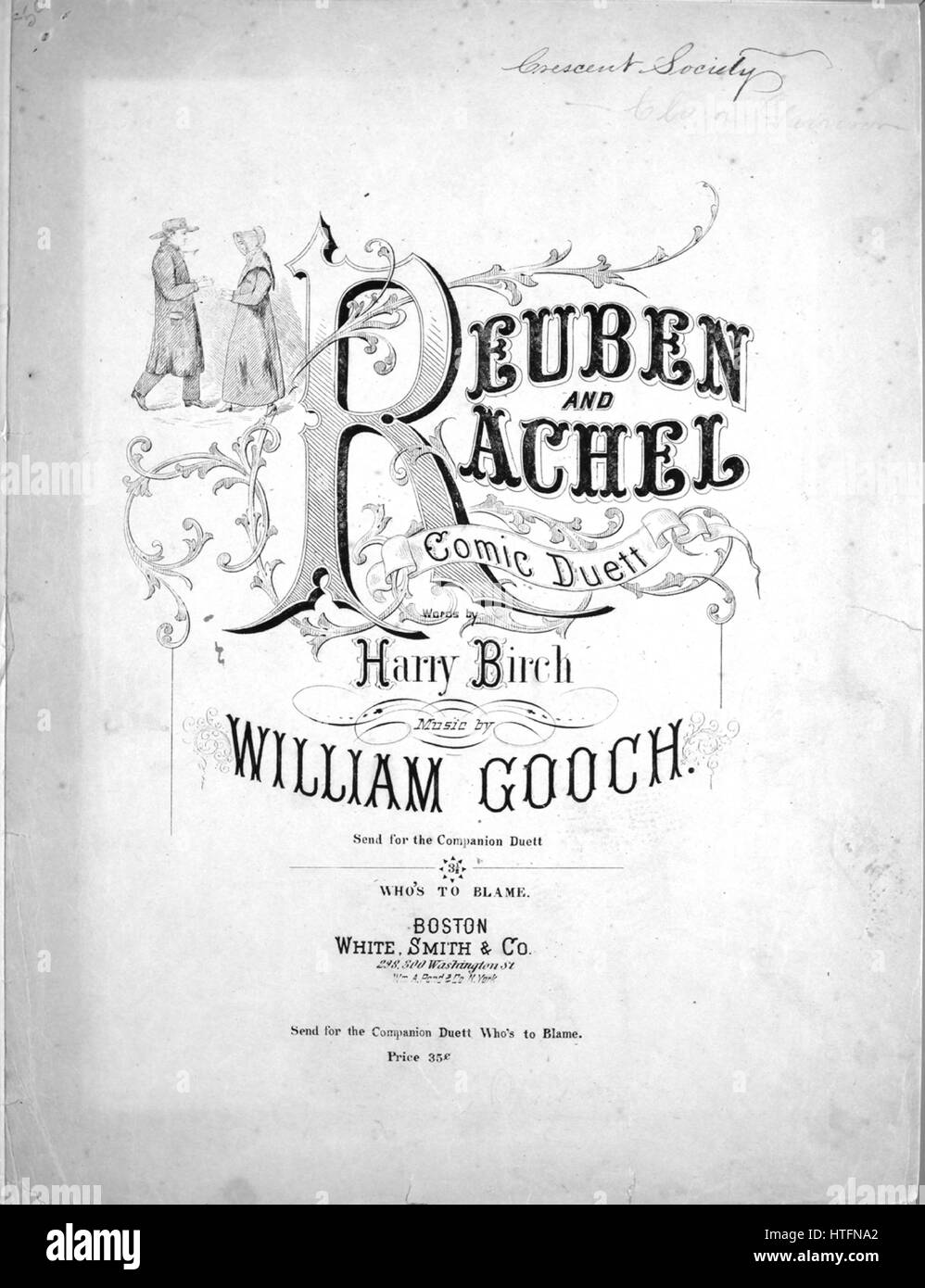 Sheet music cover image of the song 'Reuben and Rachel Comic Duett ...