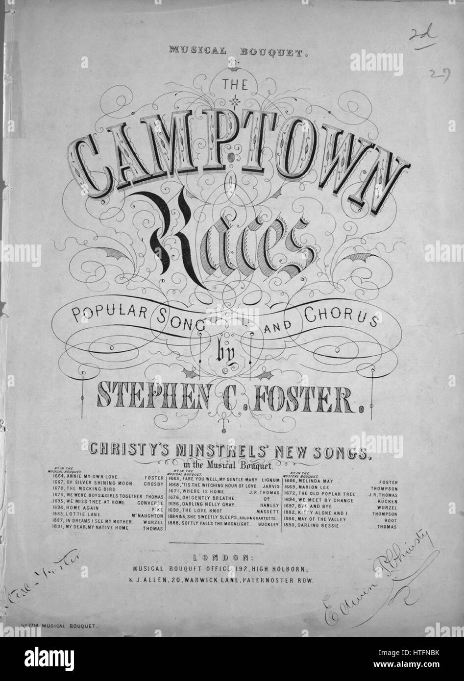 Sheet music cover image of the song 'Musical Bouquet The Camptown Races ...