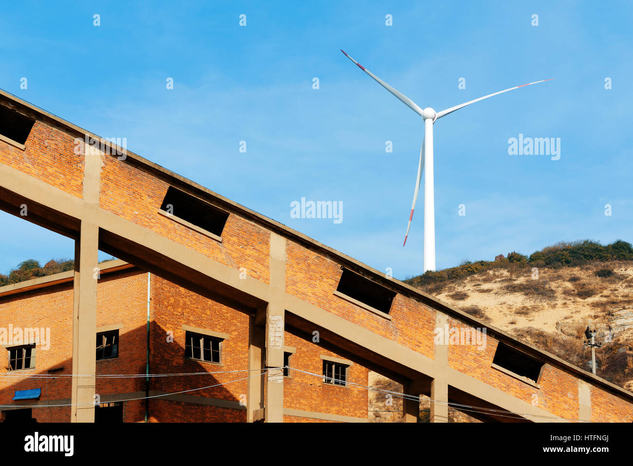 Peak wind turbine generator on Stock Photo - Alamy