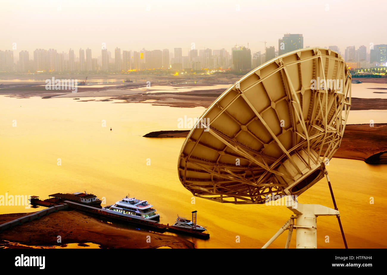 picture of parabolic satellite dish space technology receivers Stock ...