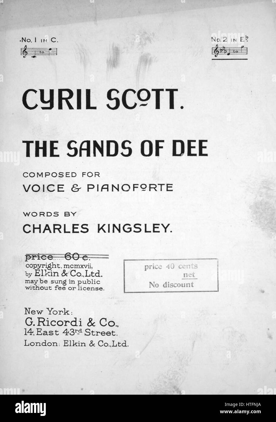 Sheet music cover image of the song 'The Sands of Dee', with original ...