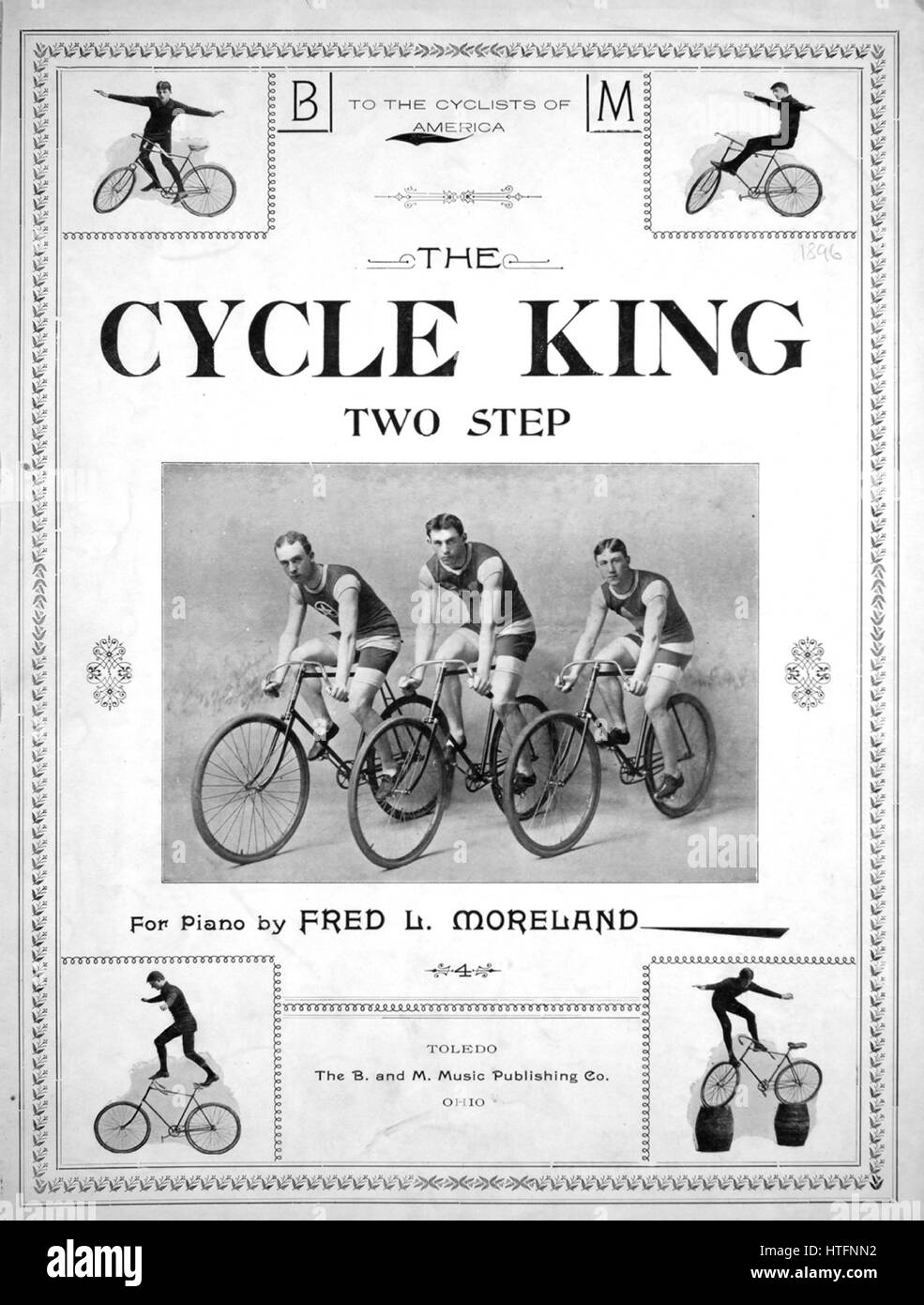 Sheet music cover image of the song 'The Cycle King Two Step', with ...