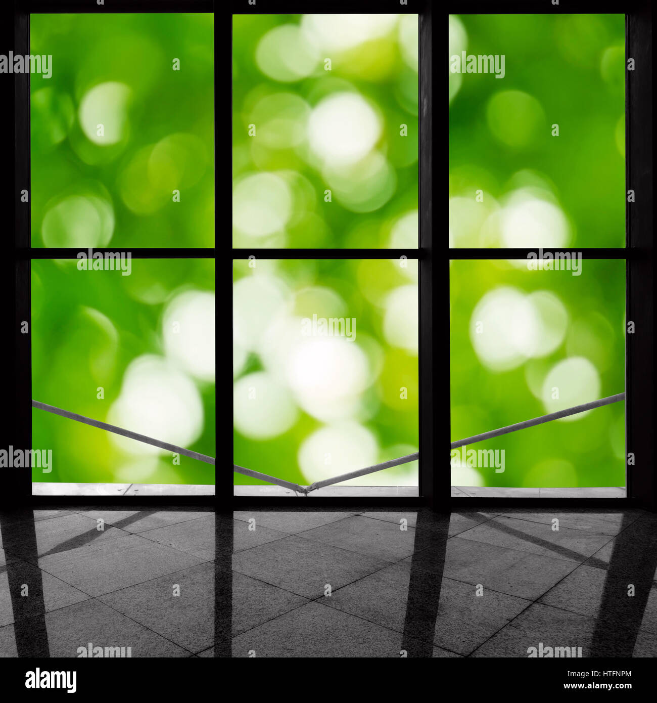 Large windows, window blur the plants Stock Photo - Alamy