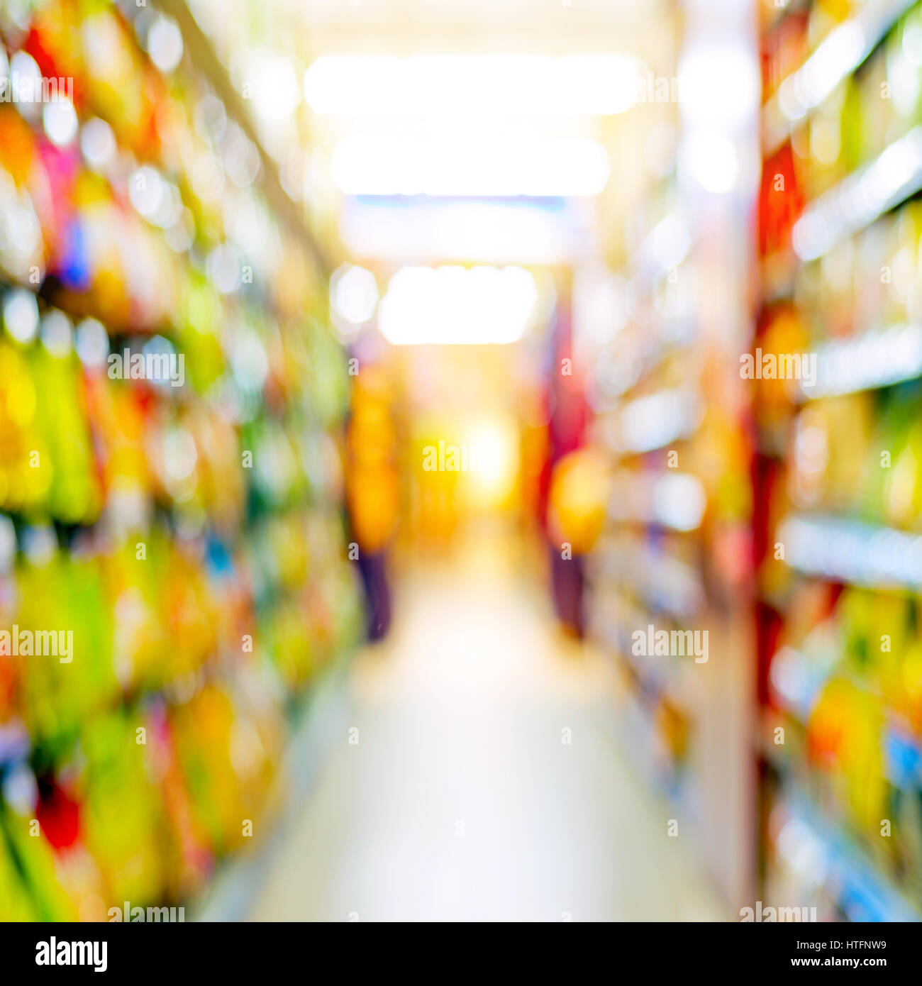 Supermarkets, lens blur effect Stock Photo - Alamy