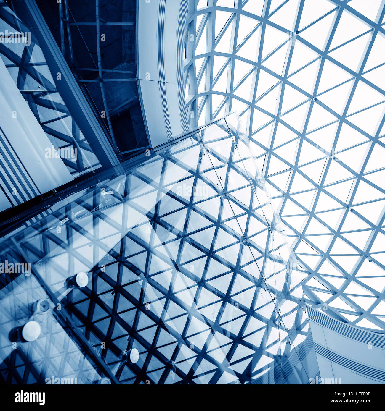 Transparent glass ceiling, modern architectural interior Stock Photo ...