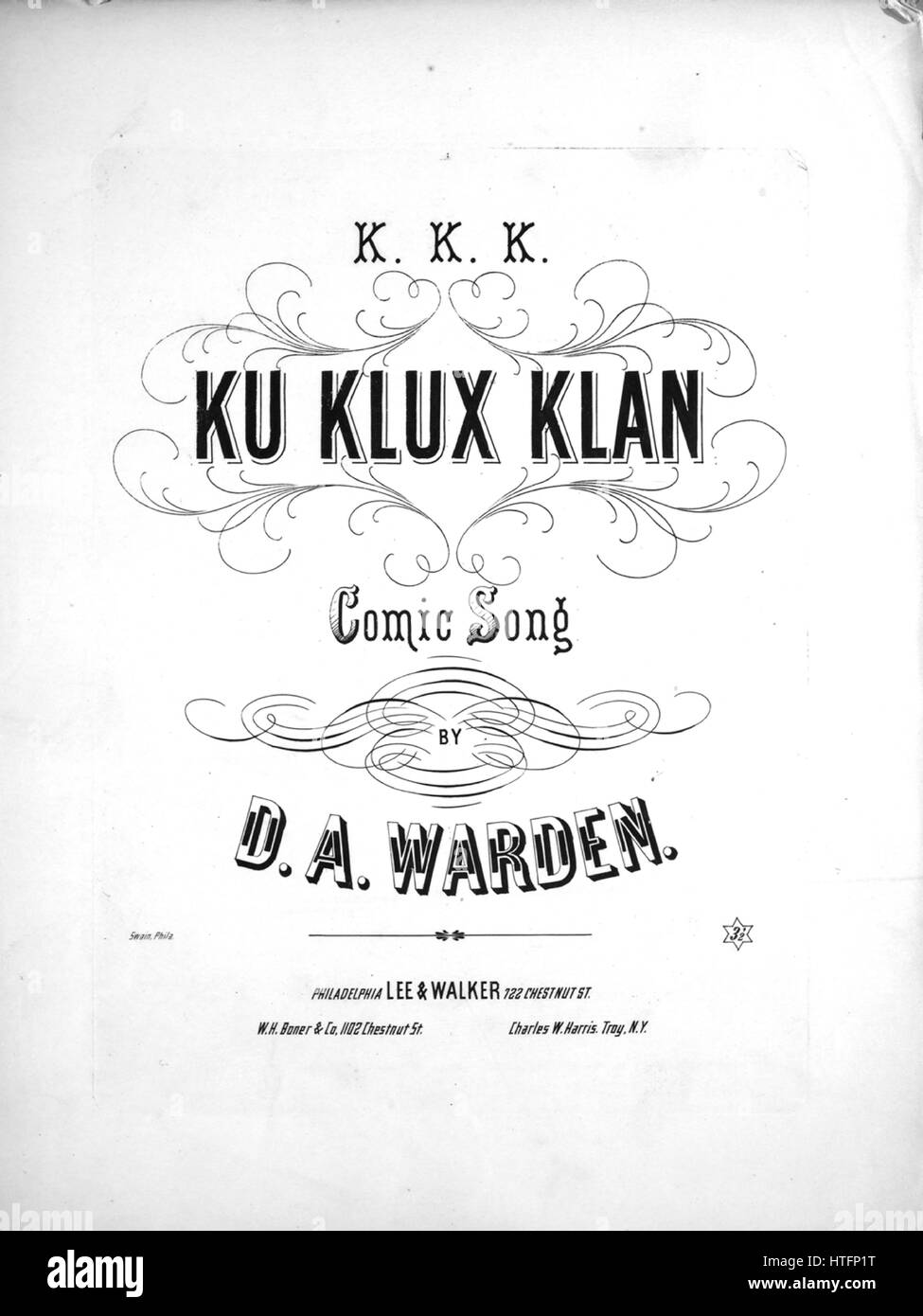 Sheet music cover image of the song 'KKK Ku Klux Klan Comic Song', with ...