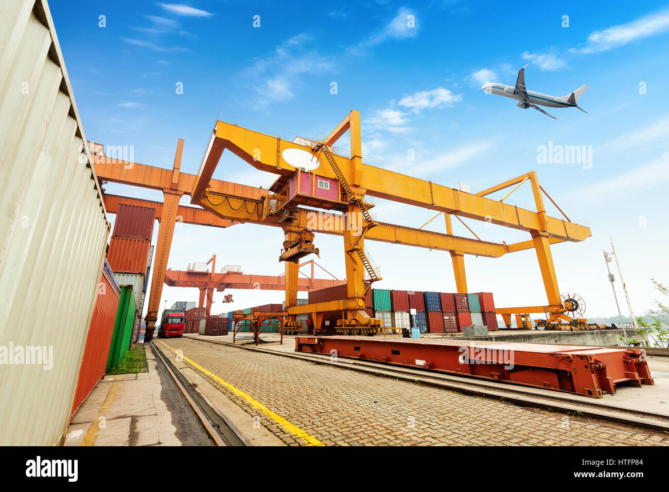 Stack of Cargo Containers at the docks Stock Photo - Alamy