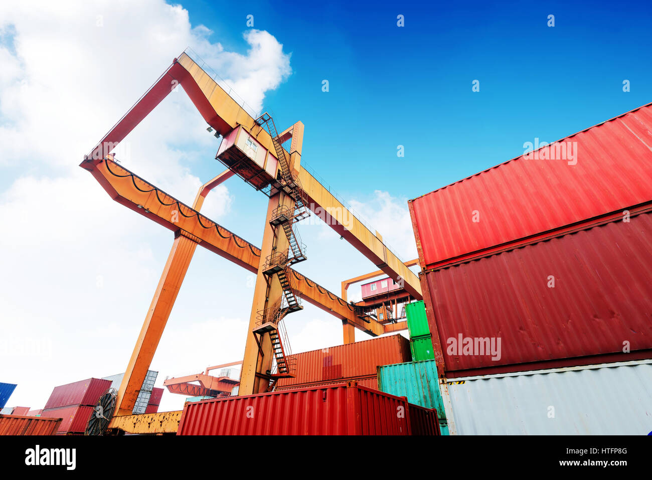 Container operation in the port Stock Photo - Alamy