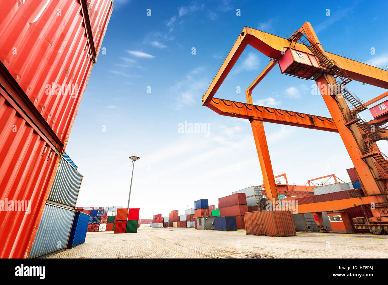 Stack of Cargo Containers at the docks Stock Photo - Alamy