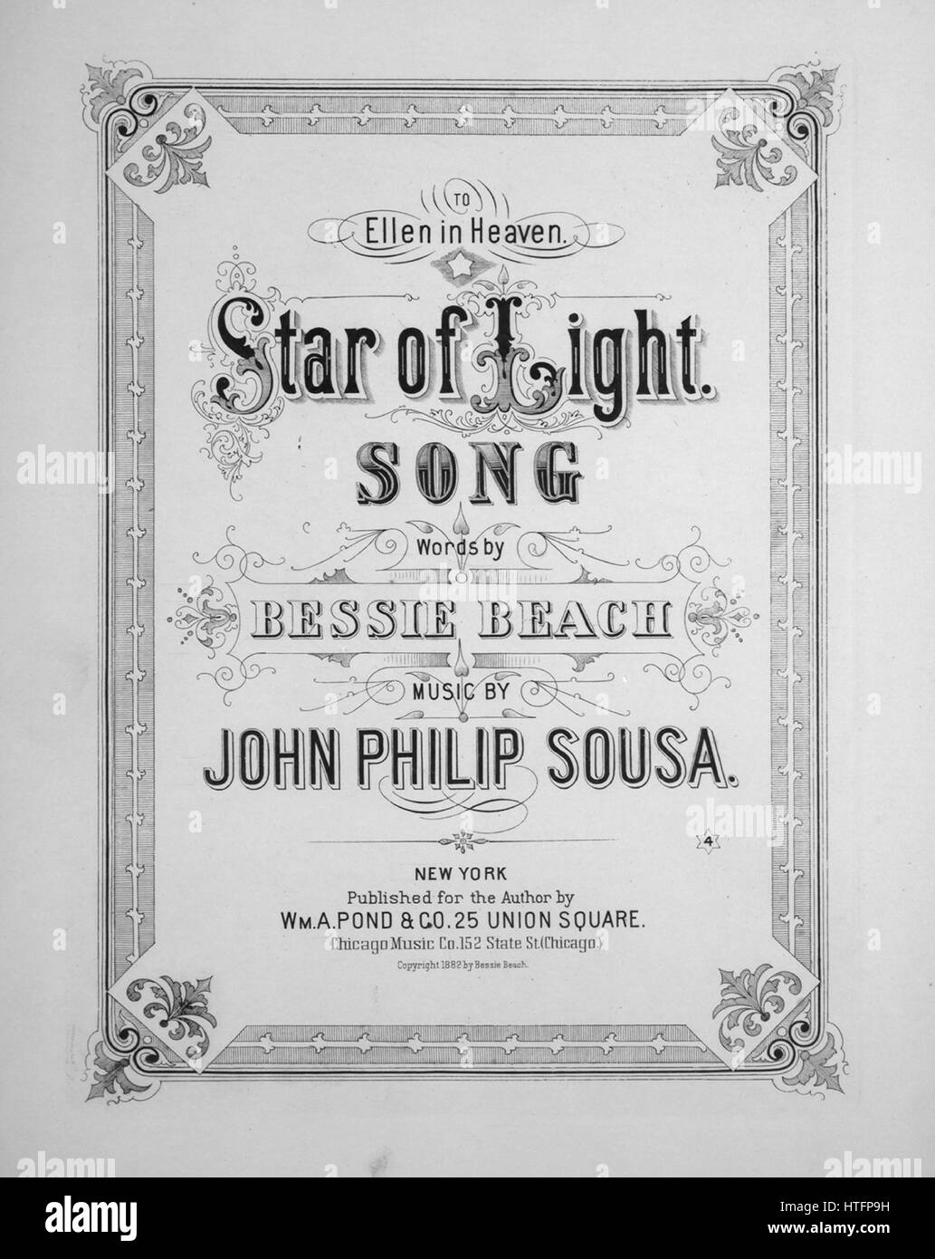 Sheet music cover image of the song 'Star of Light Song', with original ...
