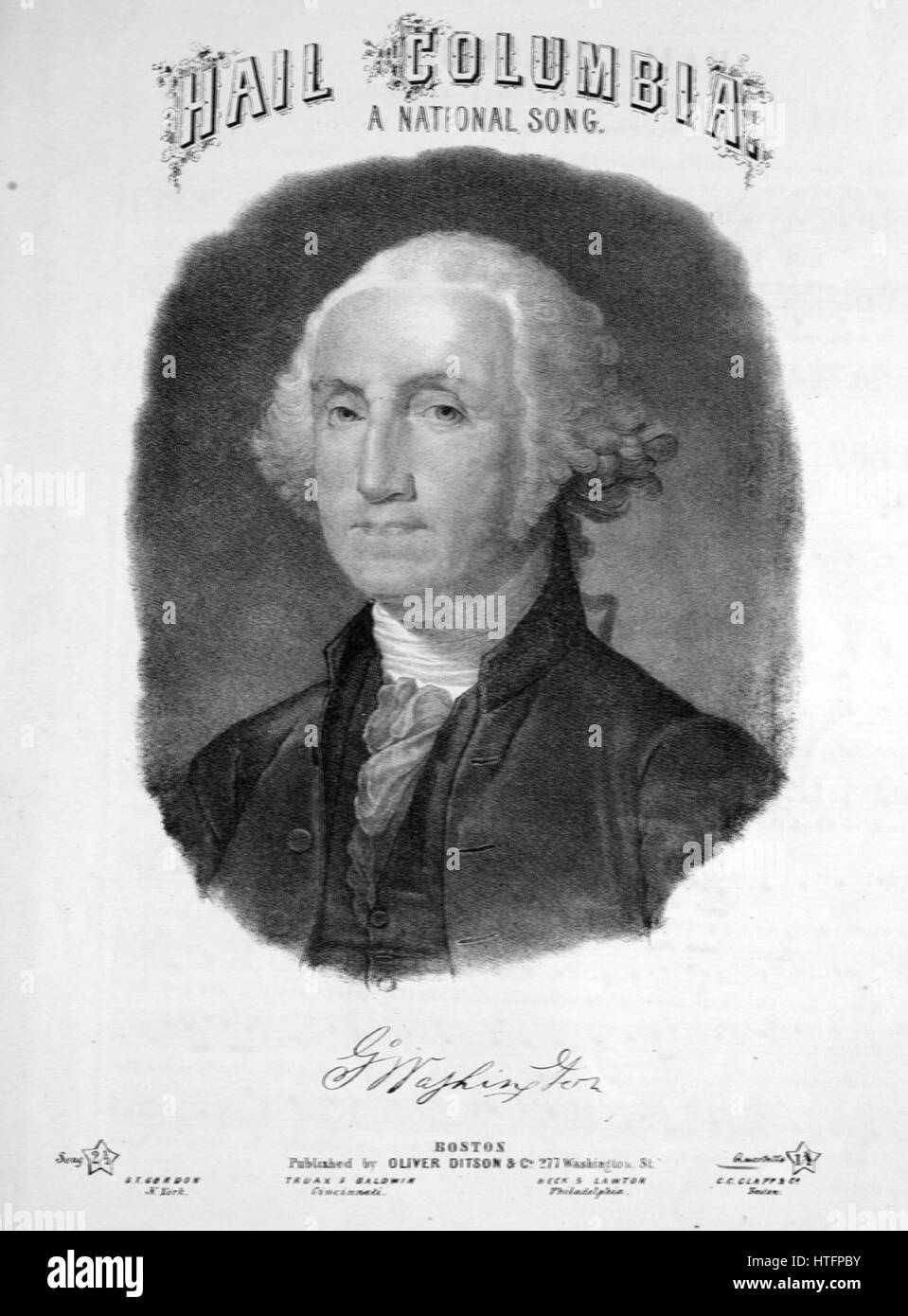 Sheet music cover image of the song 'Hail Columbia The American ...