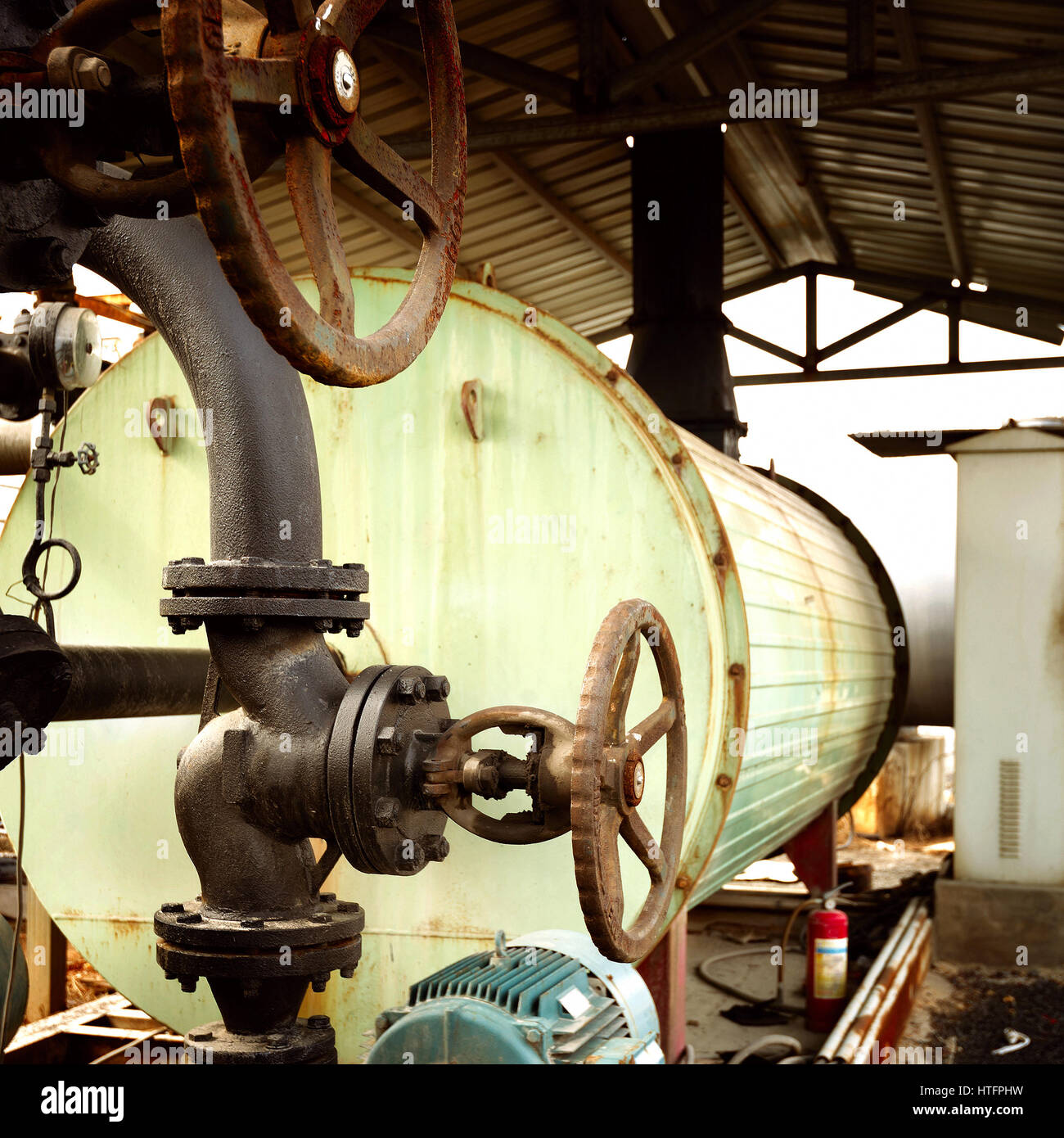 Place in a large industrial boilers outdoors Stock Photo - Alamy
