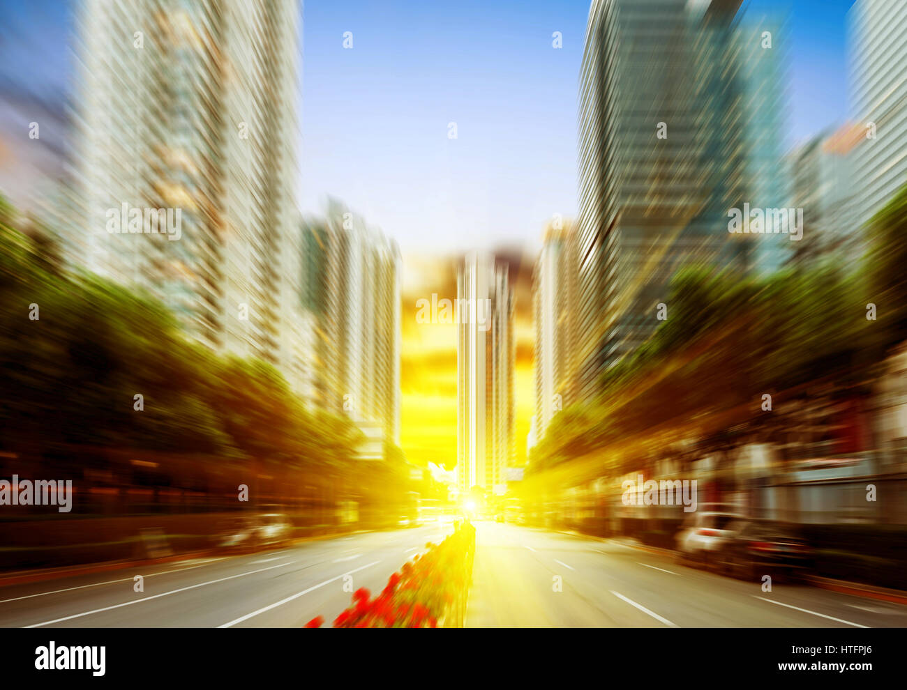 Motion Blur streetscape, Shanghai modern office building Stock Photo ...