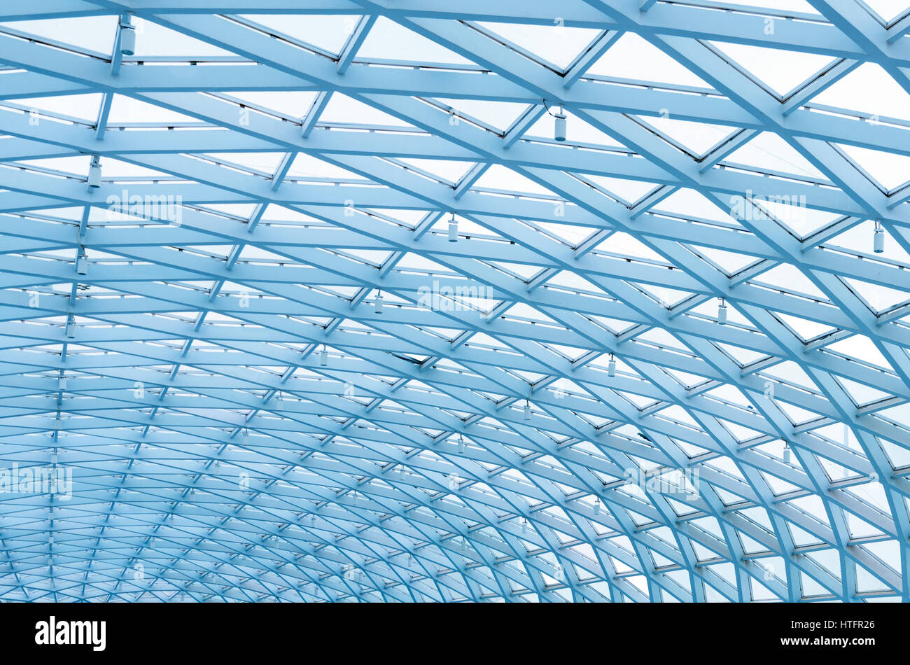 Steel ceilings, modern building interior Stock Photo - Alamy
