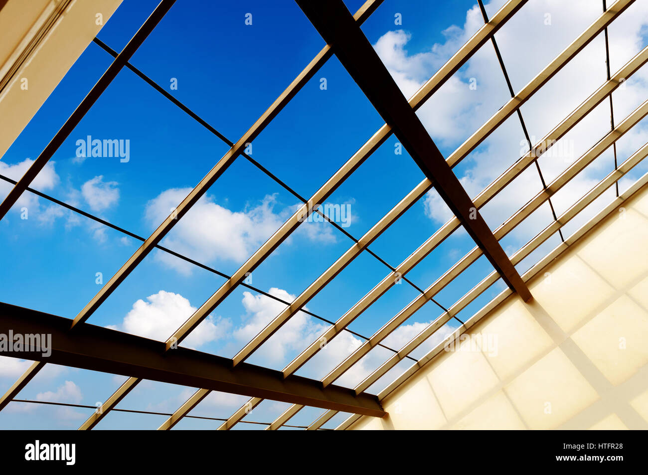 Transparent glass ceiling subway station Stock Photo - Alamy