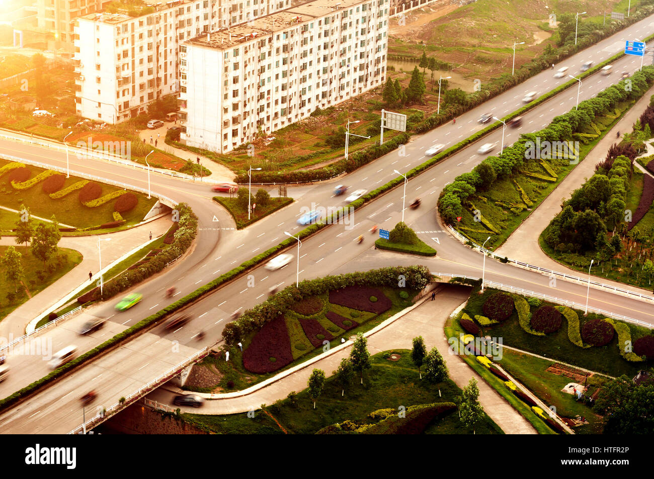 Aerial view of the Stack Interchange Stock Photo - Alamy