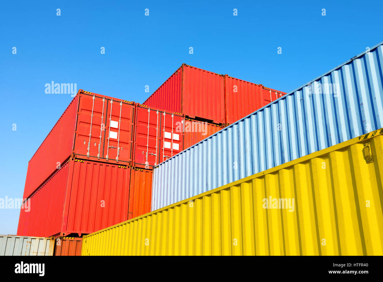 Stack of Cargo Containers at the docks Stock Photo - Alamy