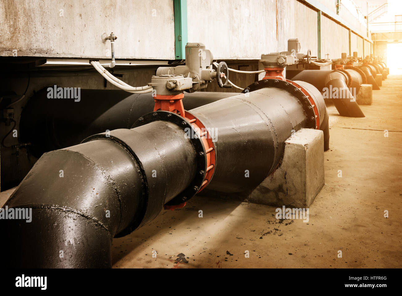Water pipe in a sewage treatment plant Stock Photo - Alamy