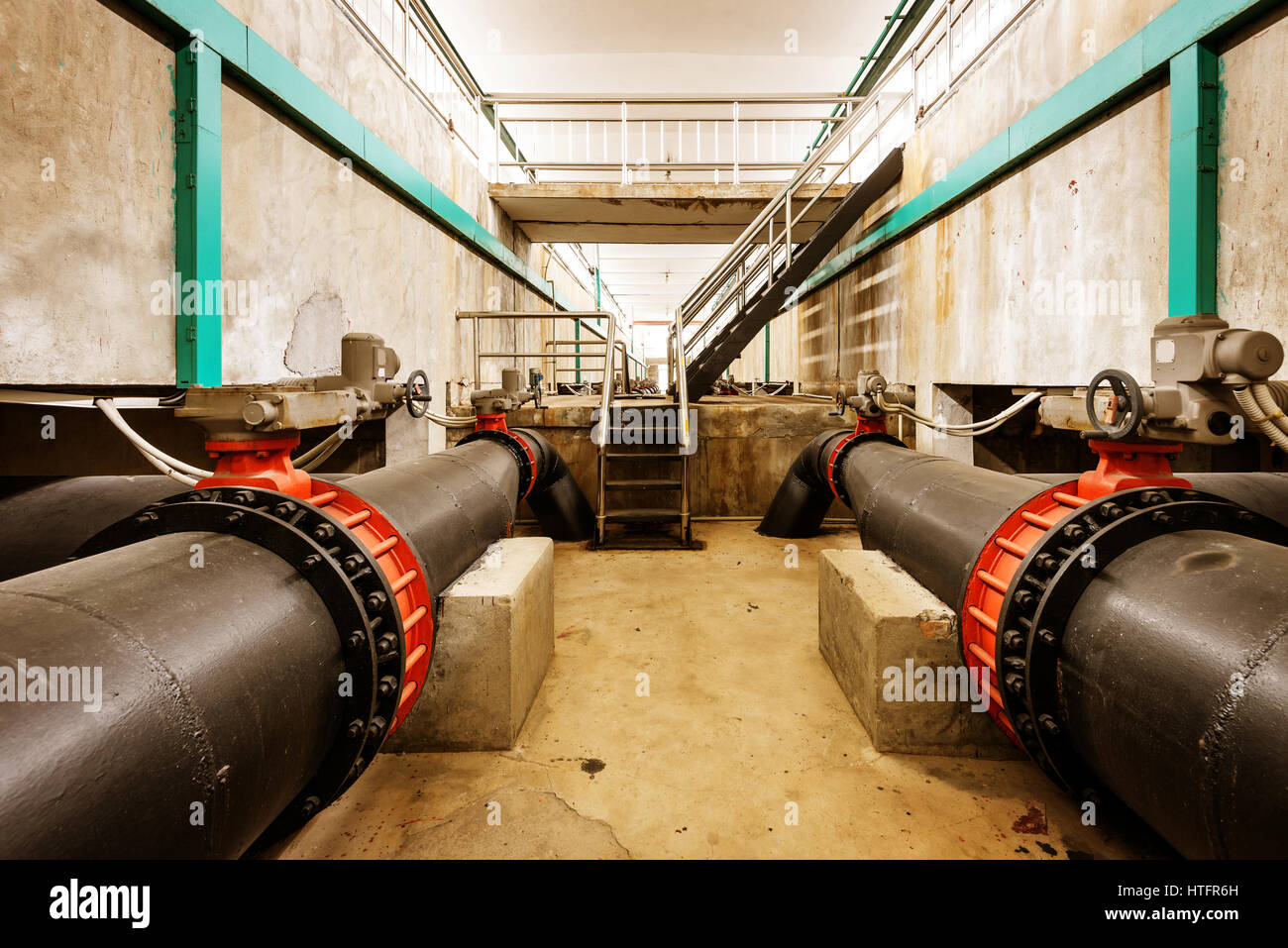 Water pipe in a sewage treatment plant Stock Photo - Alamy