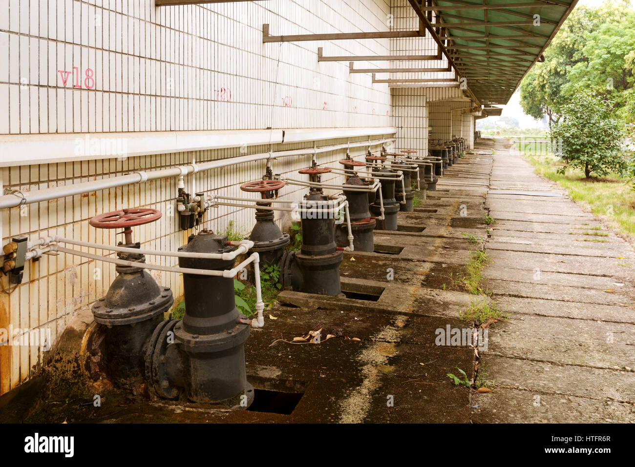 Water pipe in a sewage treatment plant Stock Photo - Alamy