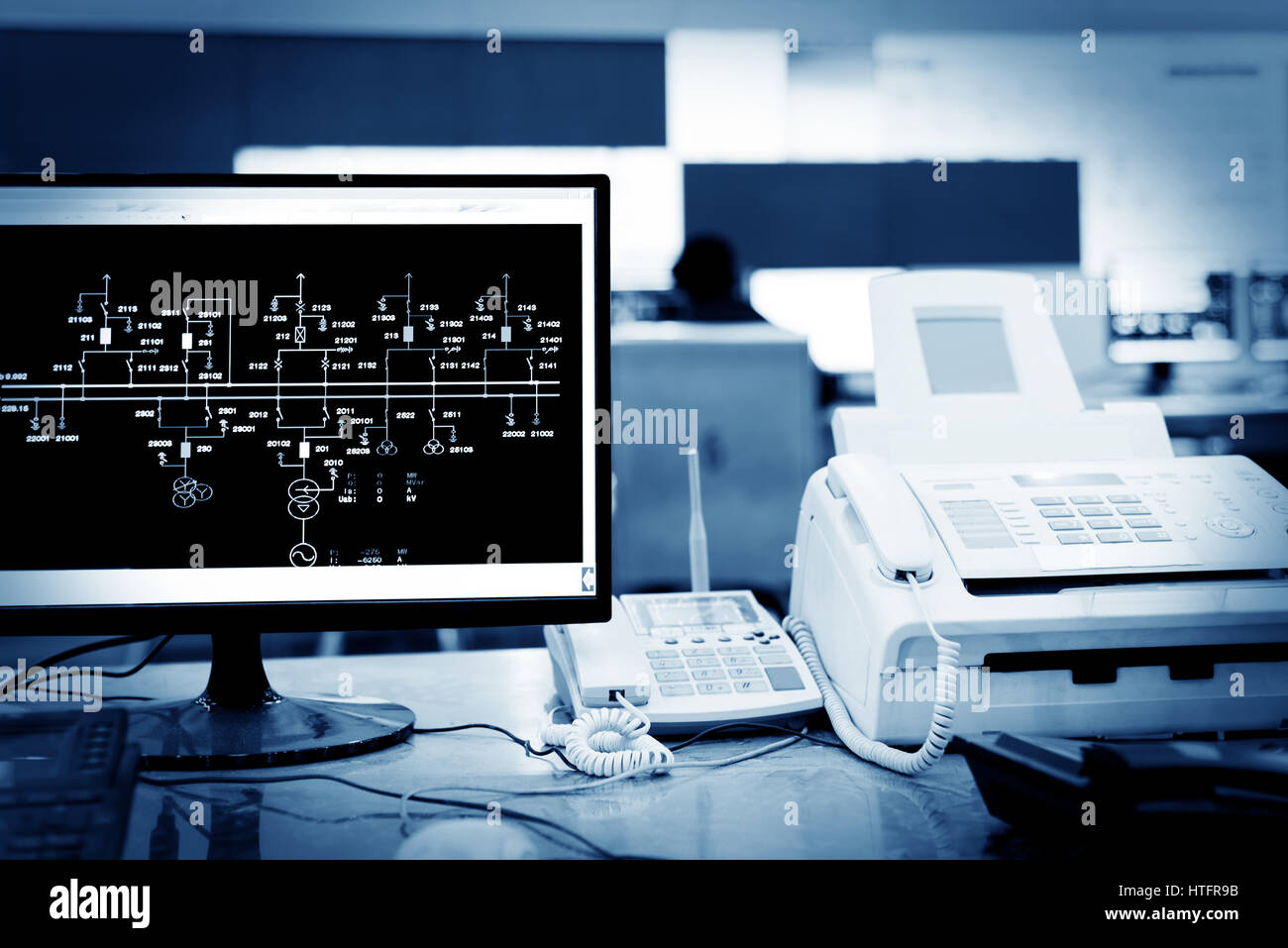 Modern plant control room and computer monitors Stock Photo - Alamy