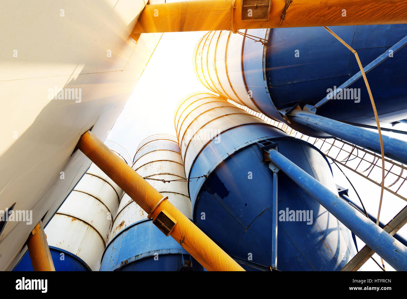 Concrete mixing tower. Concept of on-site construction facility Stock ...