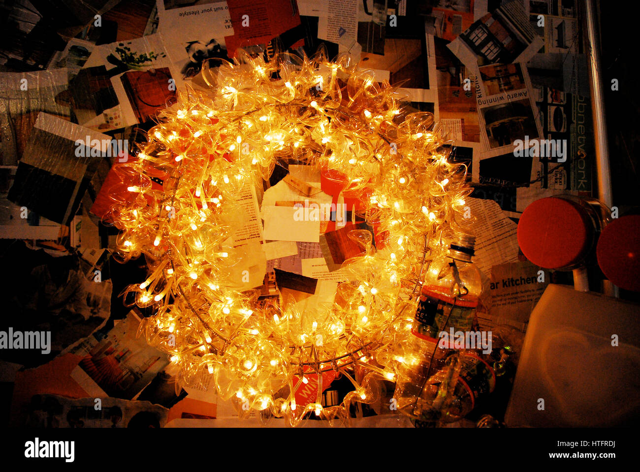 Eco and Creative Christmas wreath display using by recycle materials ...