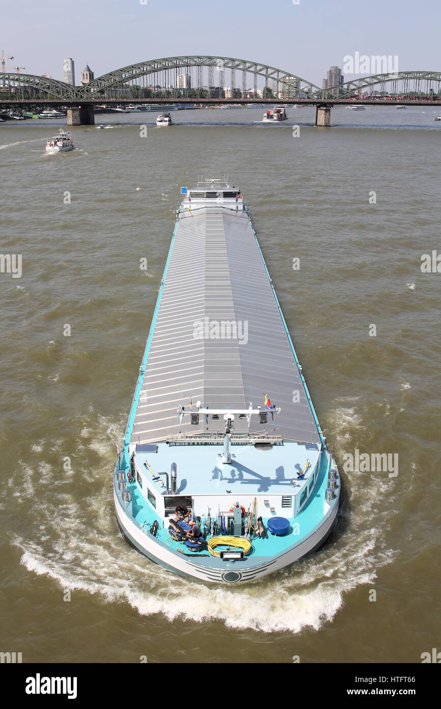inland general cargo vessel shipping on the river Rhine Stock Photo - Alamy