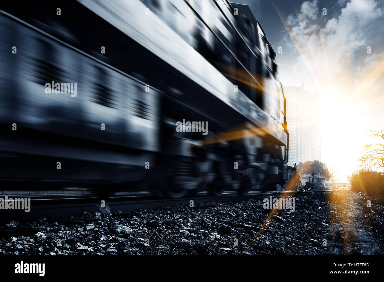 A high-speed freight train, motion blur Stock Photo - Alamy
