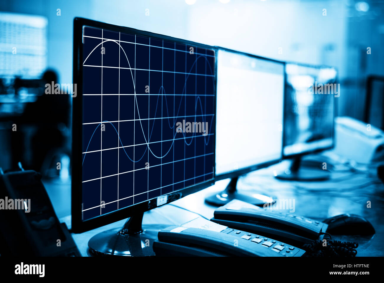 Modern plant control room and computer monitors Stock Photo - Alamy