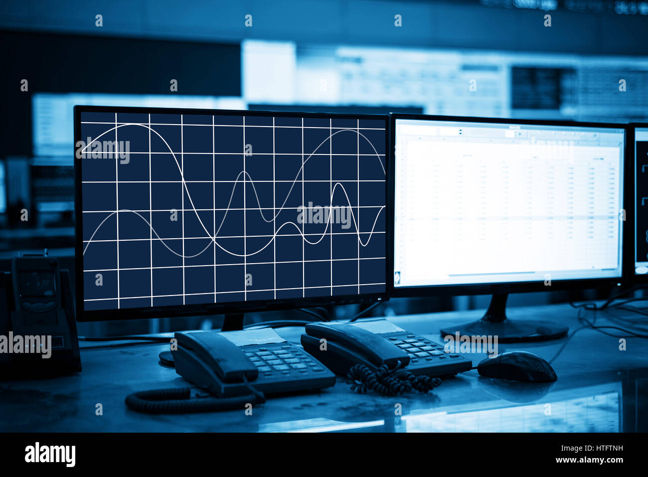 Modern plant control room and computer monitors Stock Photo - Alamy