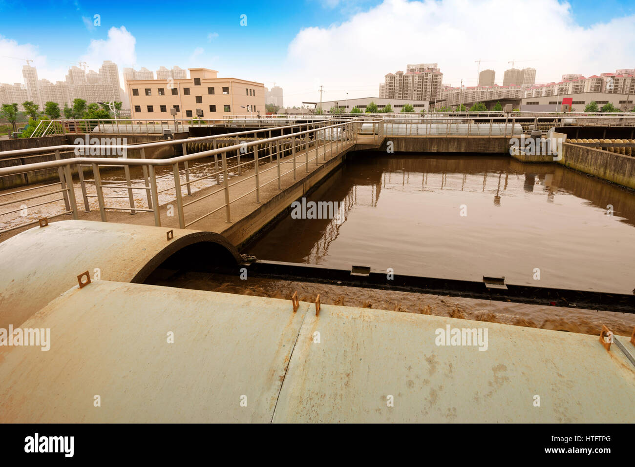 Modern urban wastewater treatment plant Stock Photo - Alamy