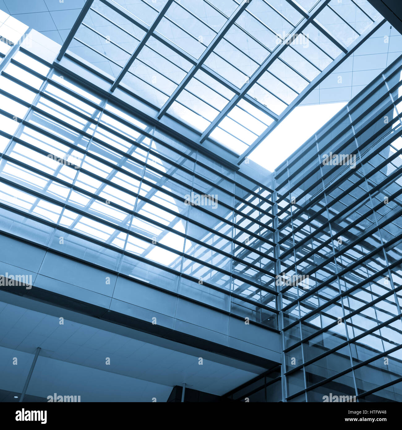 Transparent glass ceiling, modern architectural interior Stock Photo ...